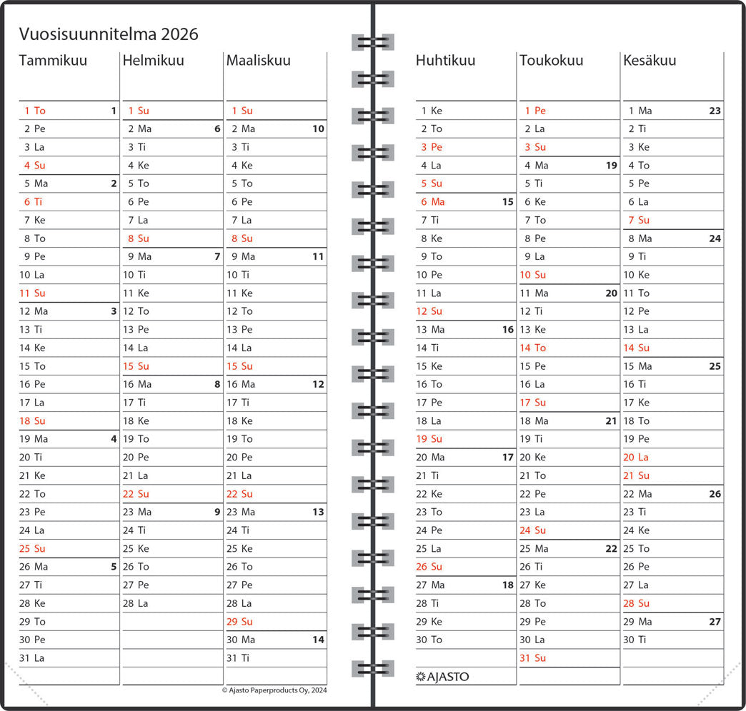 Kalenterit 2026 – Ajasto Paperproducts Oy